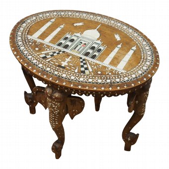 Antique Indian Inlaid Occasional Table | ANTIQUES.CO.UK