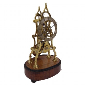 Antique Mid Victorian Small Skeleton Clock | ANTIQUES.CO.UK