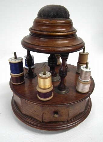 Antique Victorian Mahogany Bobbin Stand | ANTIQUES.CO.UK