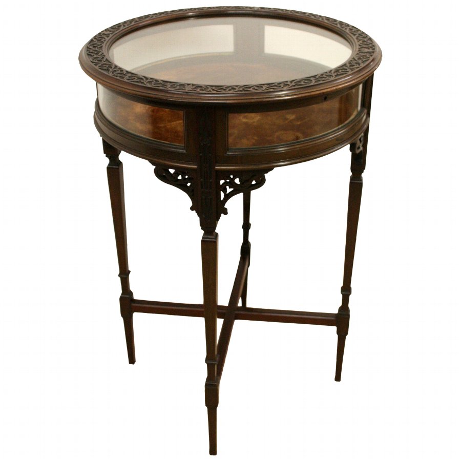 Antique Circular Mahogany Bijouterie Table | ANTIQUES.CO.UK