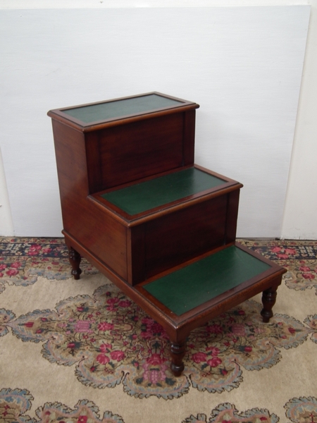 Antique William IV Mahogany Commode Library Steps | ANTIQUES.CO.UK