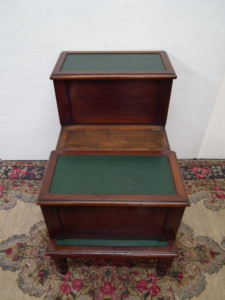 Antique William IV Mahogany Commode Library Steps | ANTIQUES.CO.UK