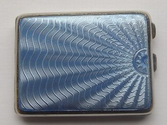 Antique Stunning Silver and Enamel Card Case 1913 1913 | ANTIQUES.CO.UK