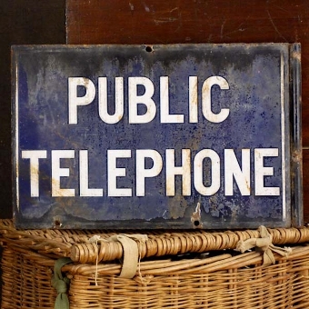 Antique Enamel metal 'Public Telephone' sign | ANTIQUES.CO.UK