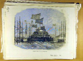 Antique Print 1871 Launch Hms Cyclops Blackwall Naval Ship | ANTIQUES ...