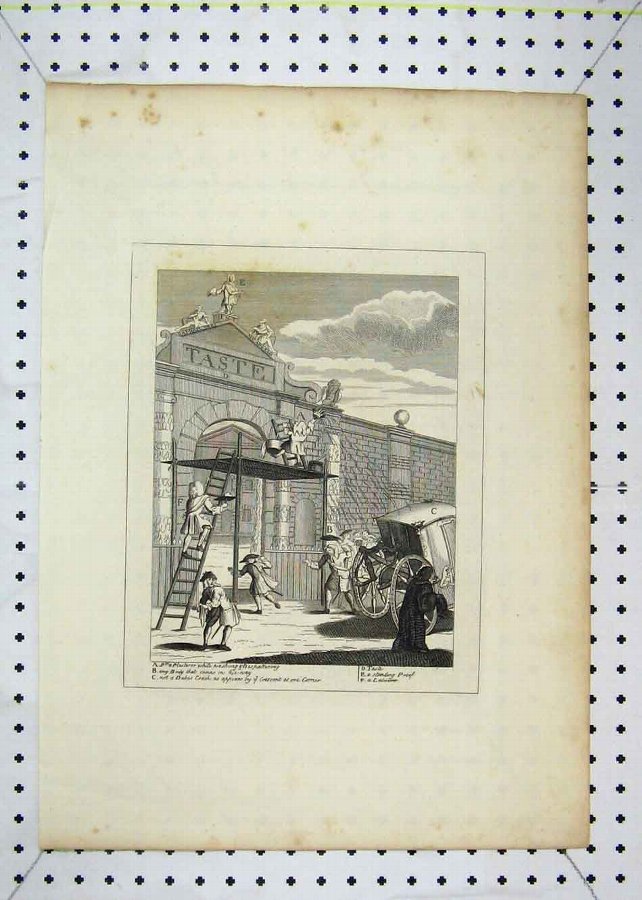 Antique Print Man Whitewashing Castle Wall Dukes Coach 116 116 ...