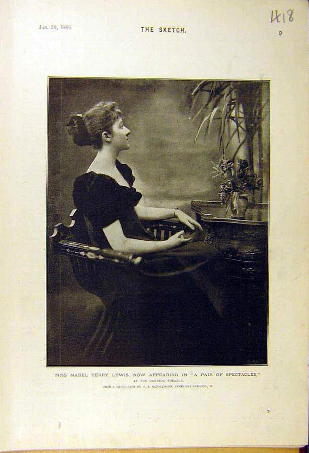 Antique Print 1895 Portrait Mabel Lewis Actress Theatre Sp | ANTIQUES ...