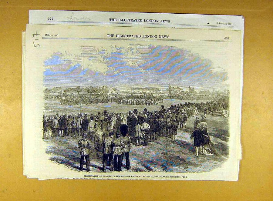 Antique Print 1862 Colours Victoria Rifles Montreal Canada | ANTIQUES ...