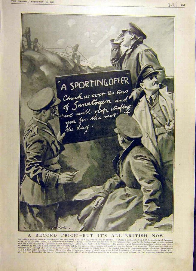 Antique Print 1917 Sanatogen Ww1 War Advert Soldiers Trenc | ANTIQUES ...