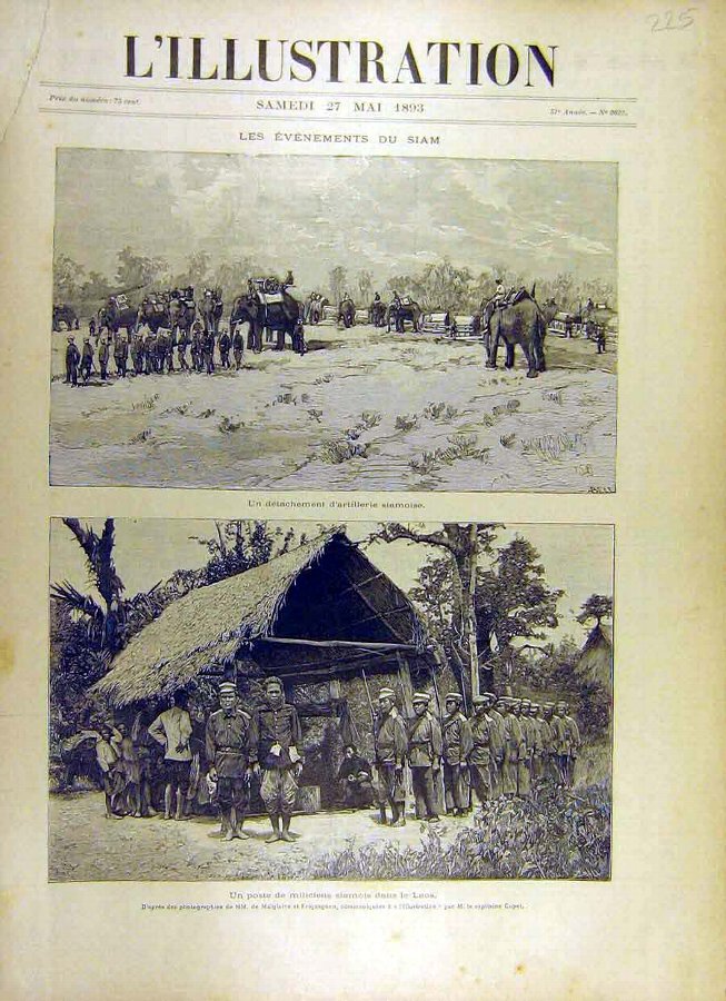 Antique Print 1893 Siam Artillery Siamese Laos Soldiers Mi | ANTIQUES ...