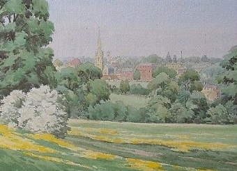 Antique Frank Mole (Bristol Savages) Town Landscape Watercolour ...