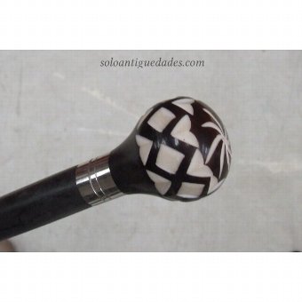 Antique Staff. With coiled spherical | ANTIQUES.CO.UK