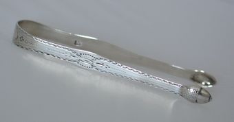 Antique Excellent Hester Bateman Bright Cut Georgian Silver Sugar Tongs ...