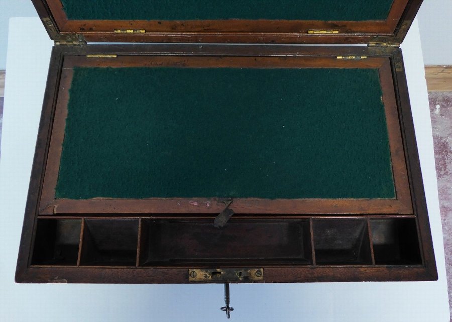 Antique Antique Victorian Writing Slope with Brass Inlay | ANTIQUES.CO.UK
