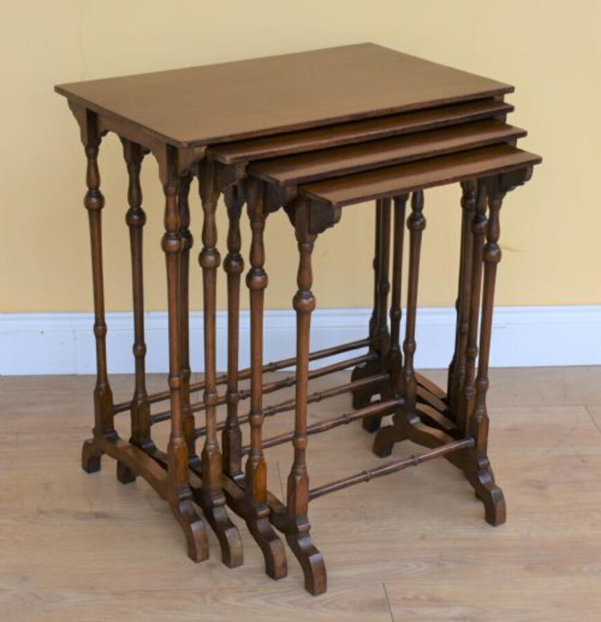 Antique Edwardian Mahogany quartet Nest Tables | ANTIQUES.CO.UK