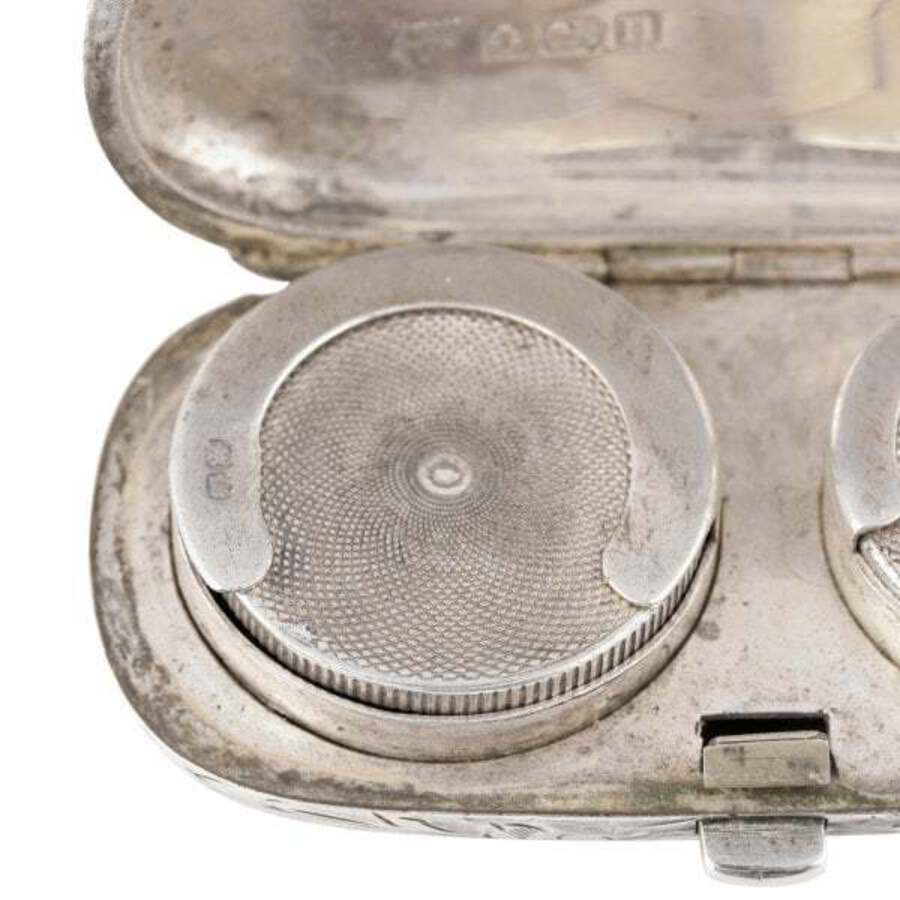 Antique Sterling Silver Double Coin Holder | ANTIQUES.CO.UK